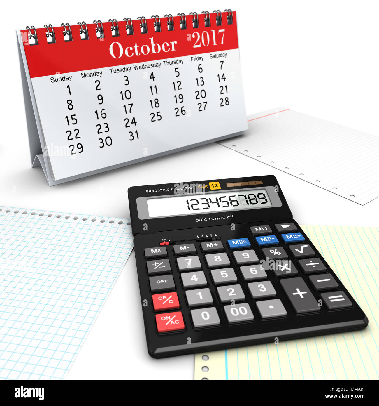 3d rendering calculator Stock Photo - Alamy