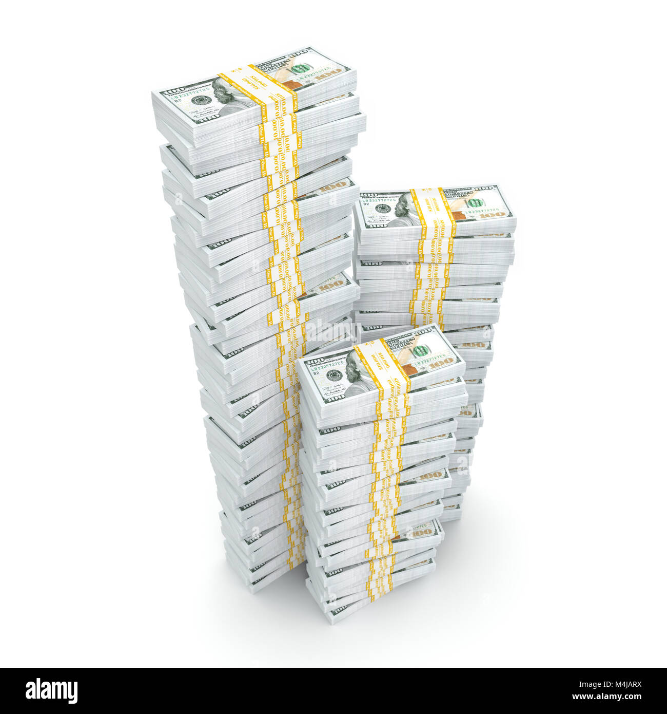 3d rendering lots of packs of US dollars Stock Photo - Alamy