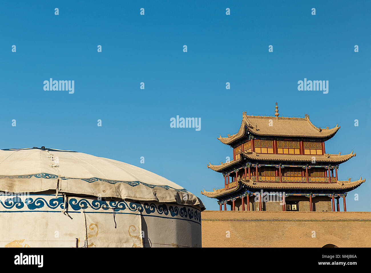 watchtower chinese wall VIII, jiayuguan Stock Photo - Alamy