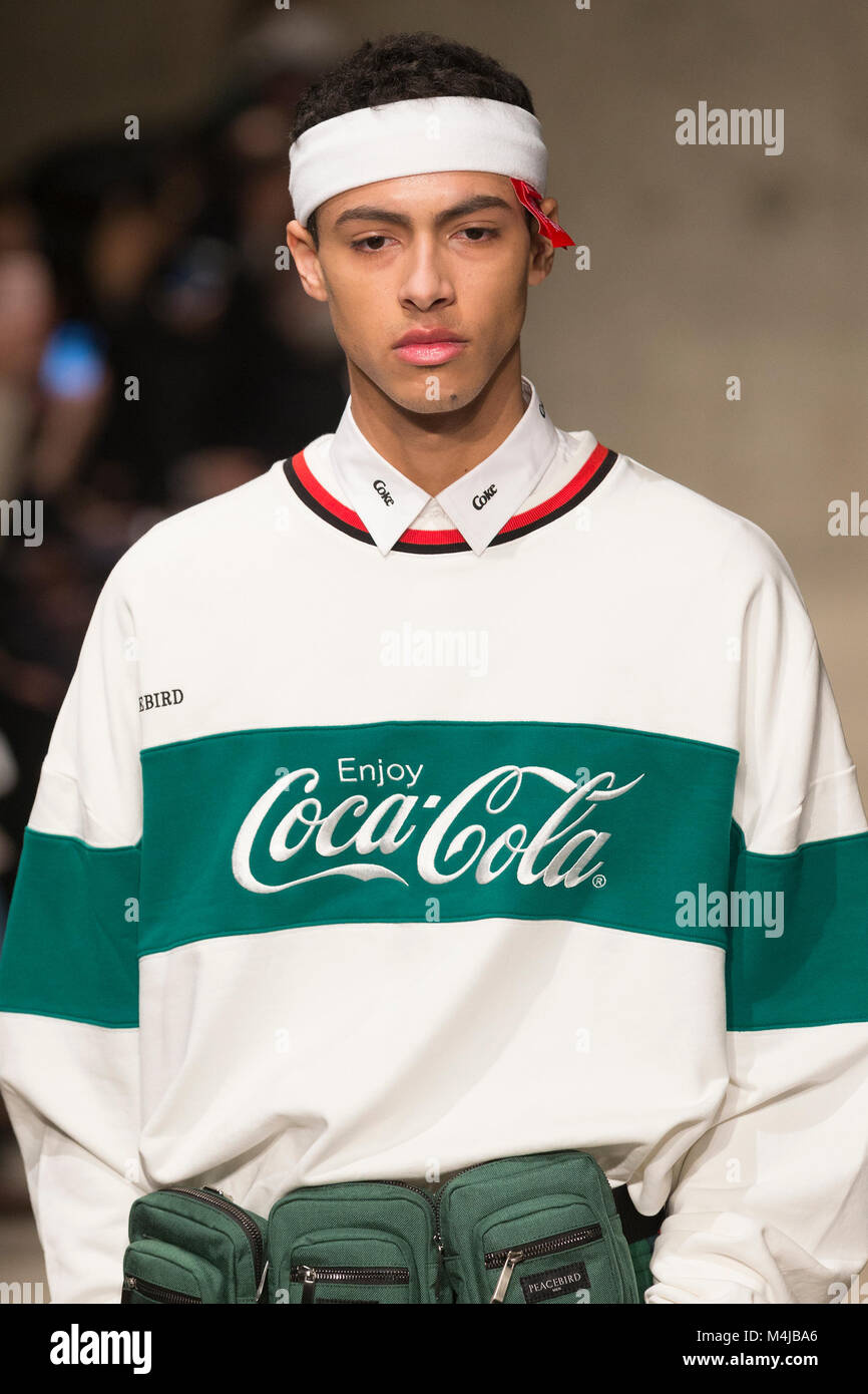 New York, United States. 07th Feb, 2018. Model walks runway for ...