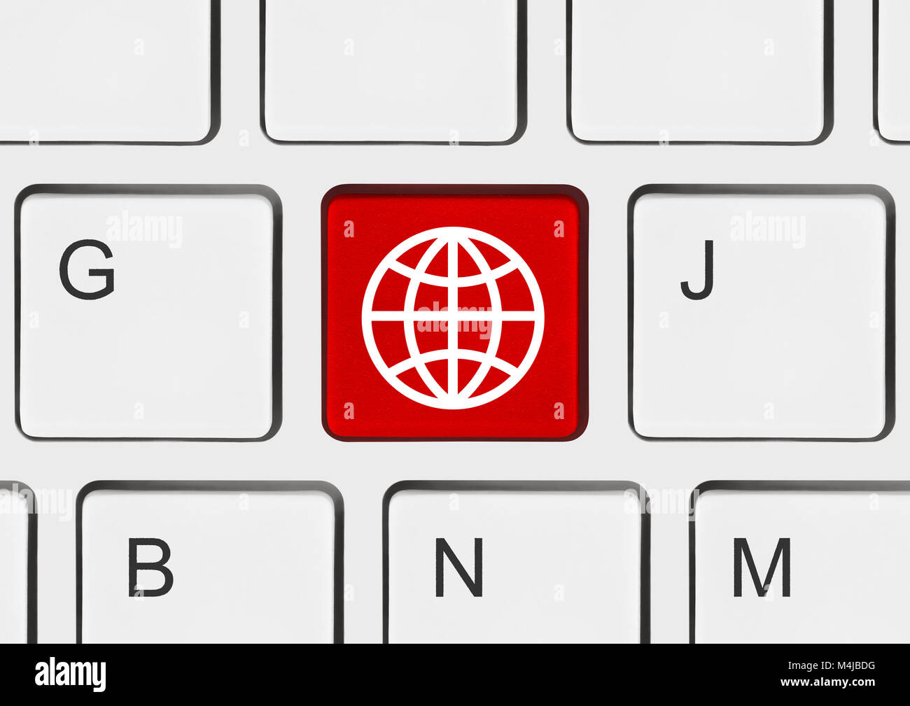 Computer keyboard with Globe key Stock Photo - Alamy