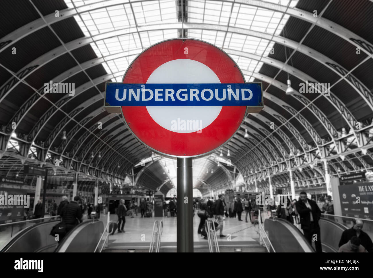 London Underground Sign at Paddington Station, London, United Kingdom ...