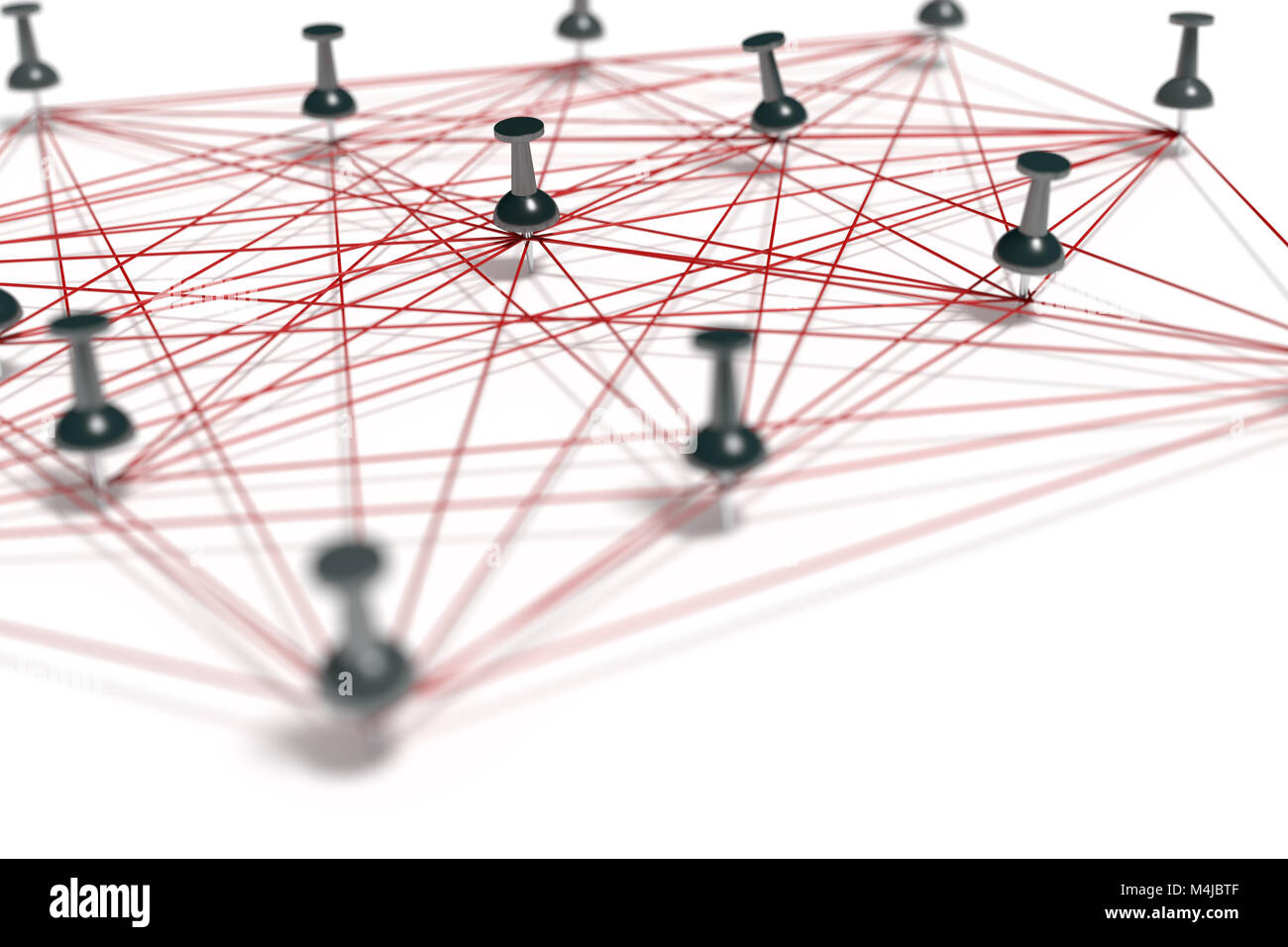 network with pins Stock Photo - Alamy