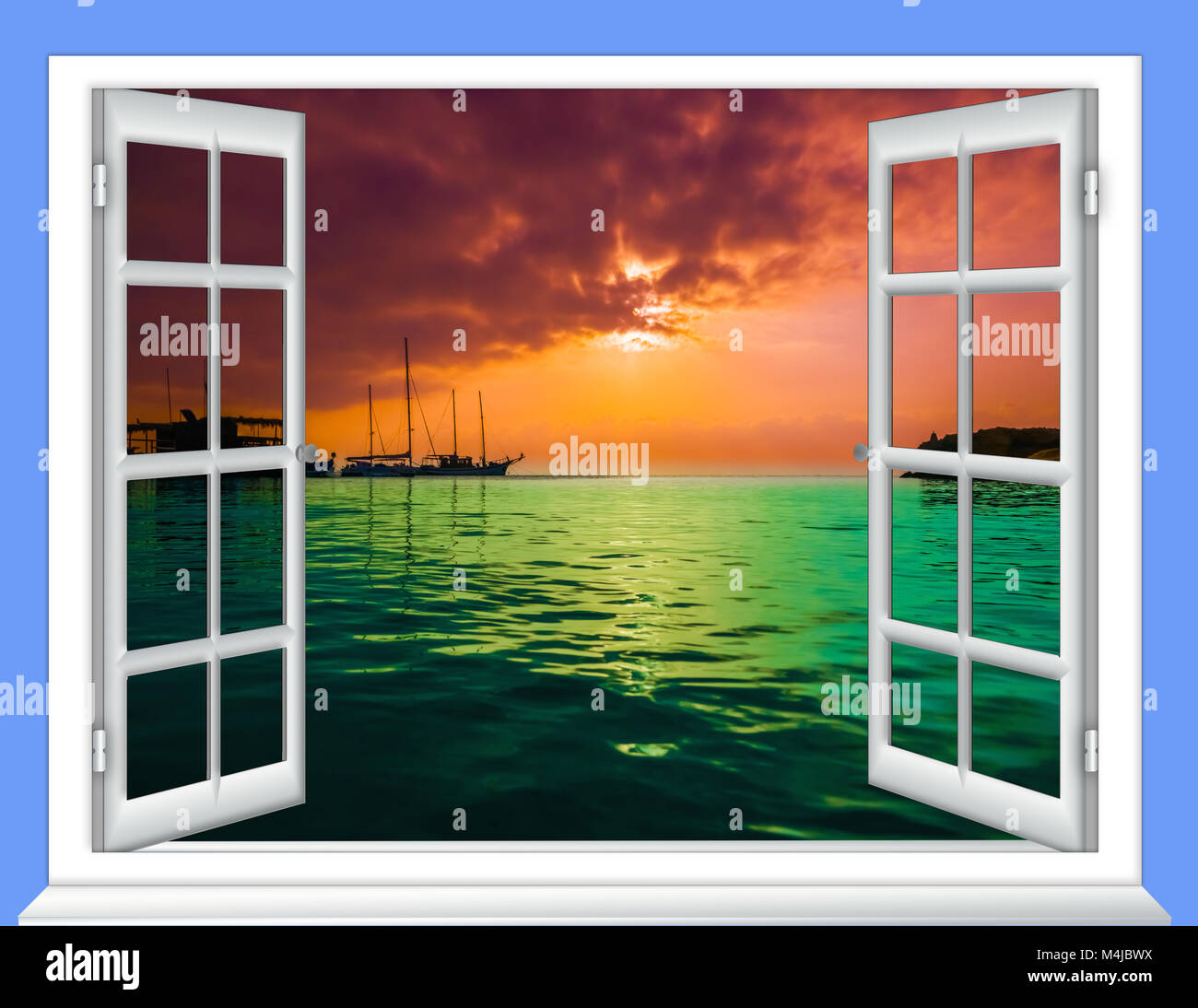 window cloud sun Stock Photo - Alamy