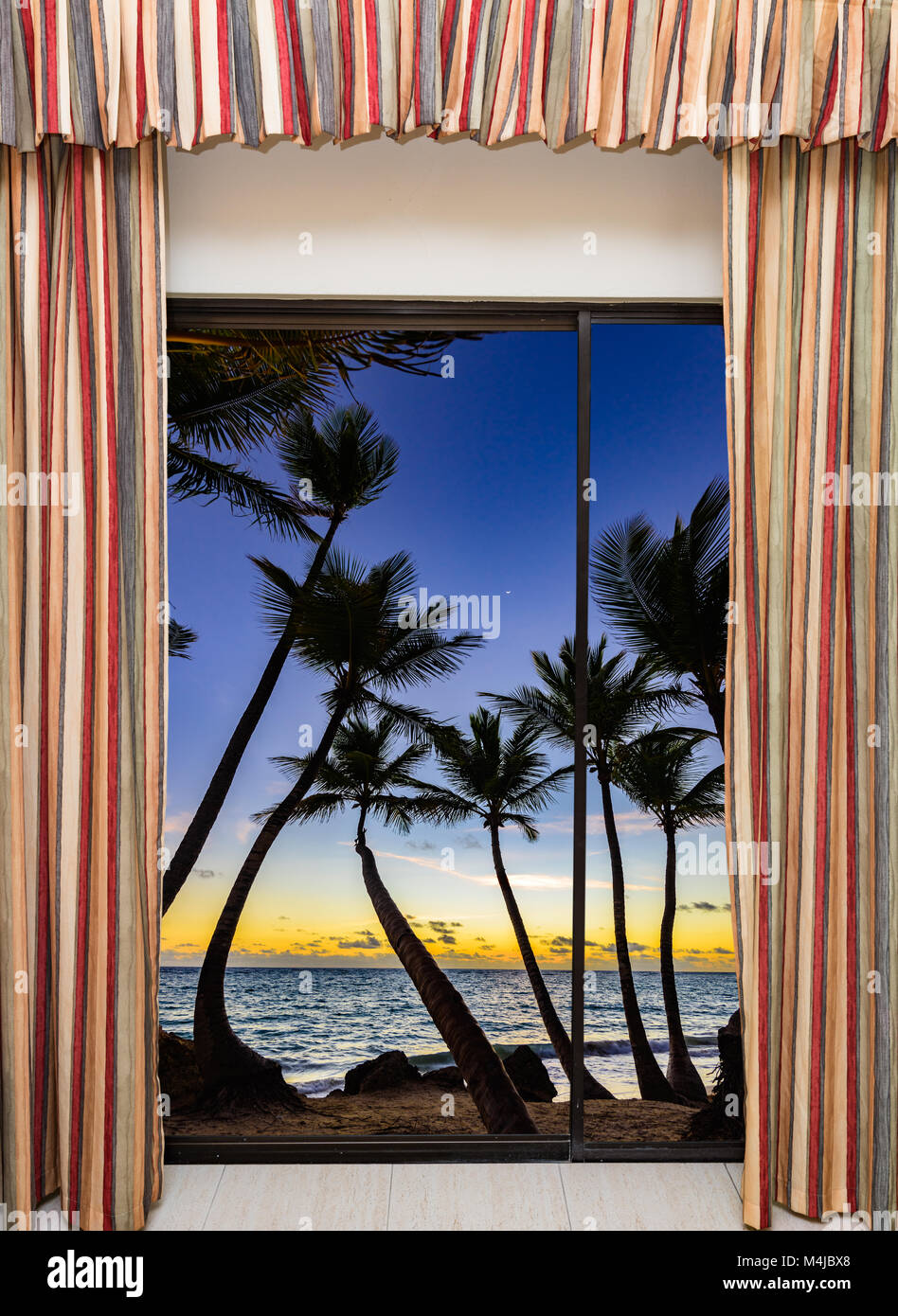 open window to the sea Stock Photo - Alamy