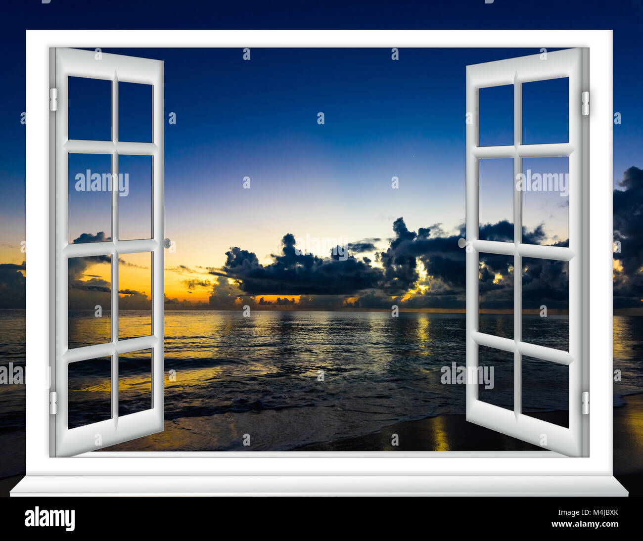 open window cloud sun Stock Photo - Alamy