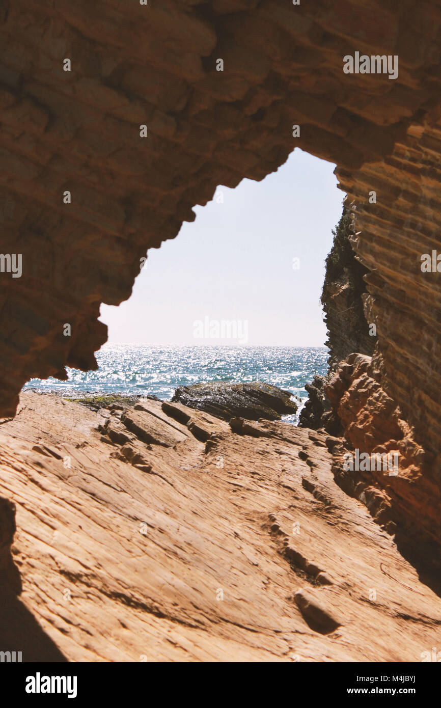 Beach with Cliffs Stock Photo - Alamy