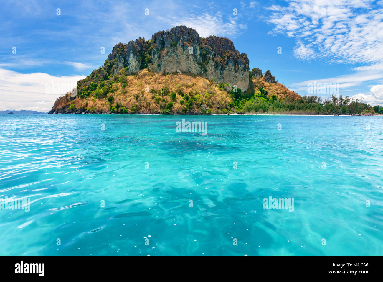 Spectacular scenery the tropical island with the limestone cliffs ...