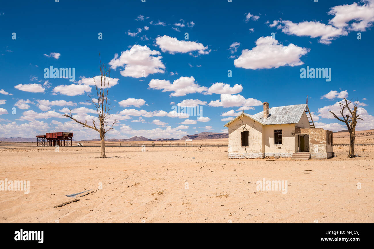 Abandoned railway station of Garub in the desert, Namibia Stock Photo ...