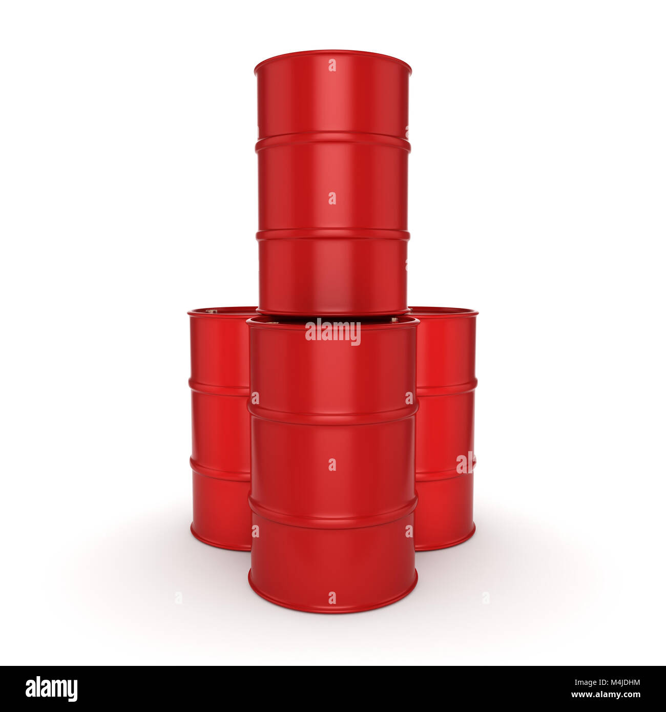 3D rendering red barrels Stock Photo - Alamy