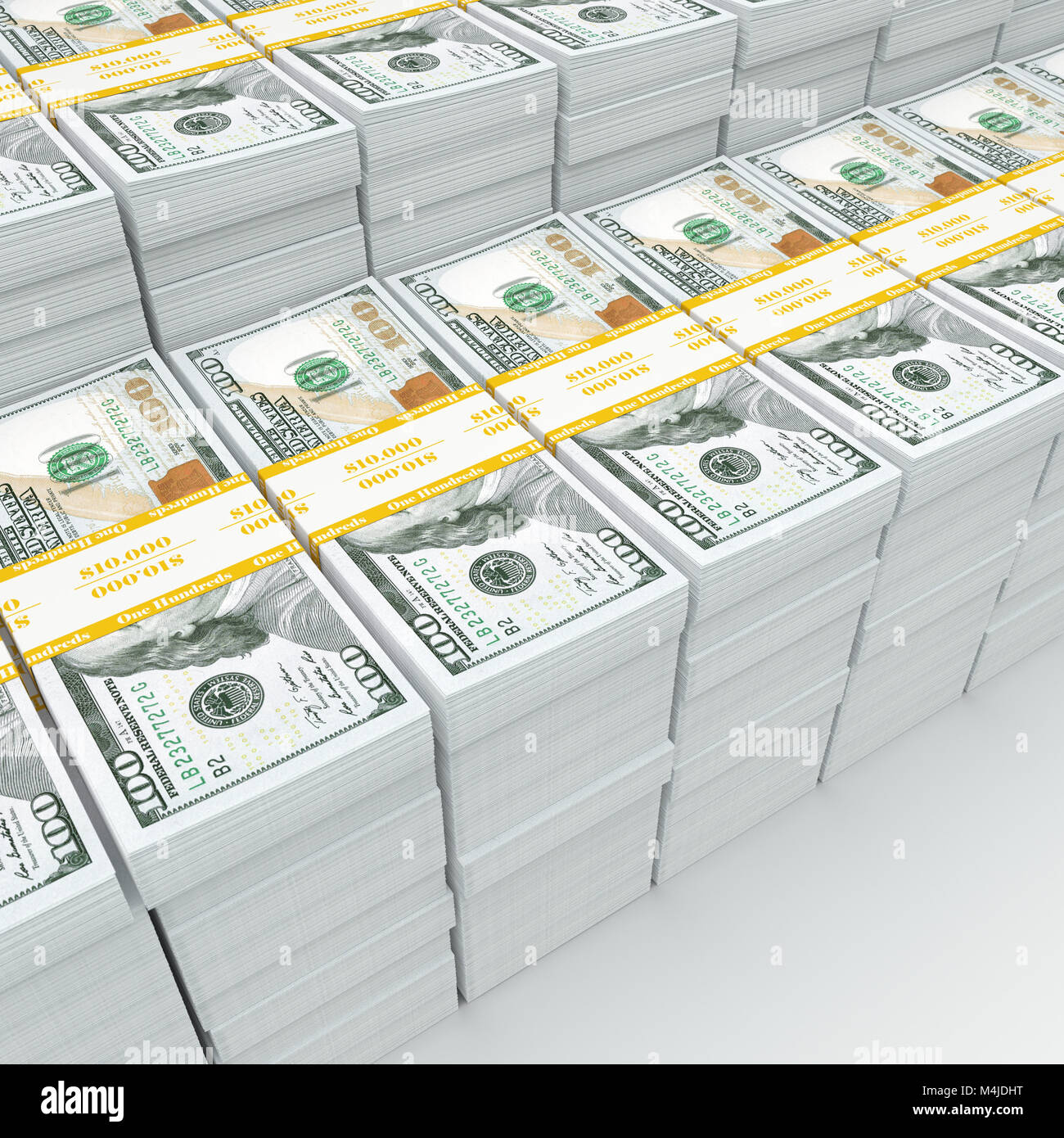 3d rendering lots of packs of US dollars Stock Photo - Alamy
