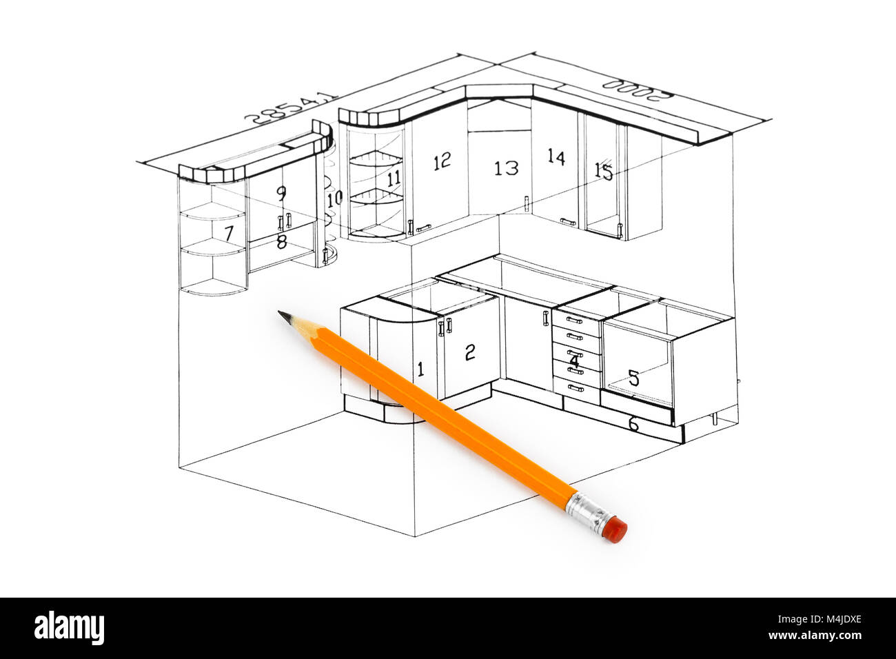 Architect drawing of kitchen hi-res stock photography and images - Alamy