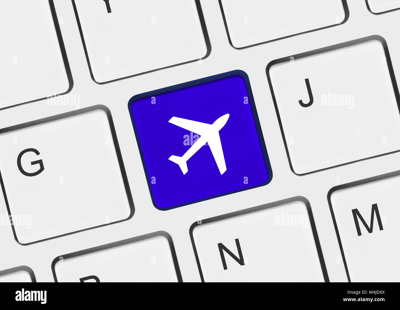 Computer keyboard with Plane key Stock Photo - Alamy