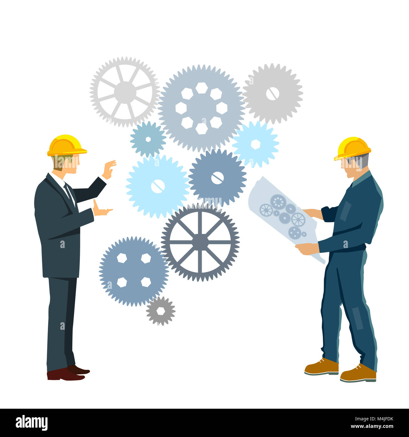 Develop plan work together, illustration Stock Photo - Alamy