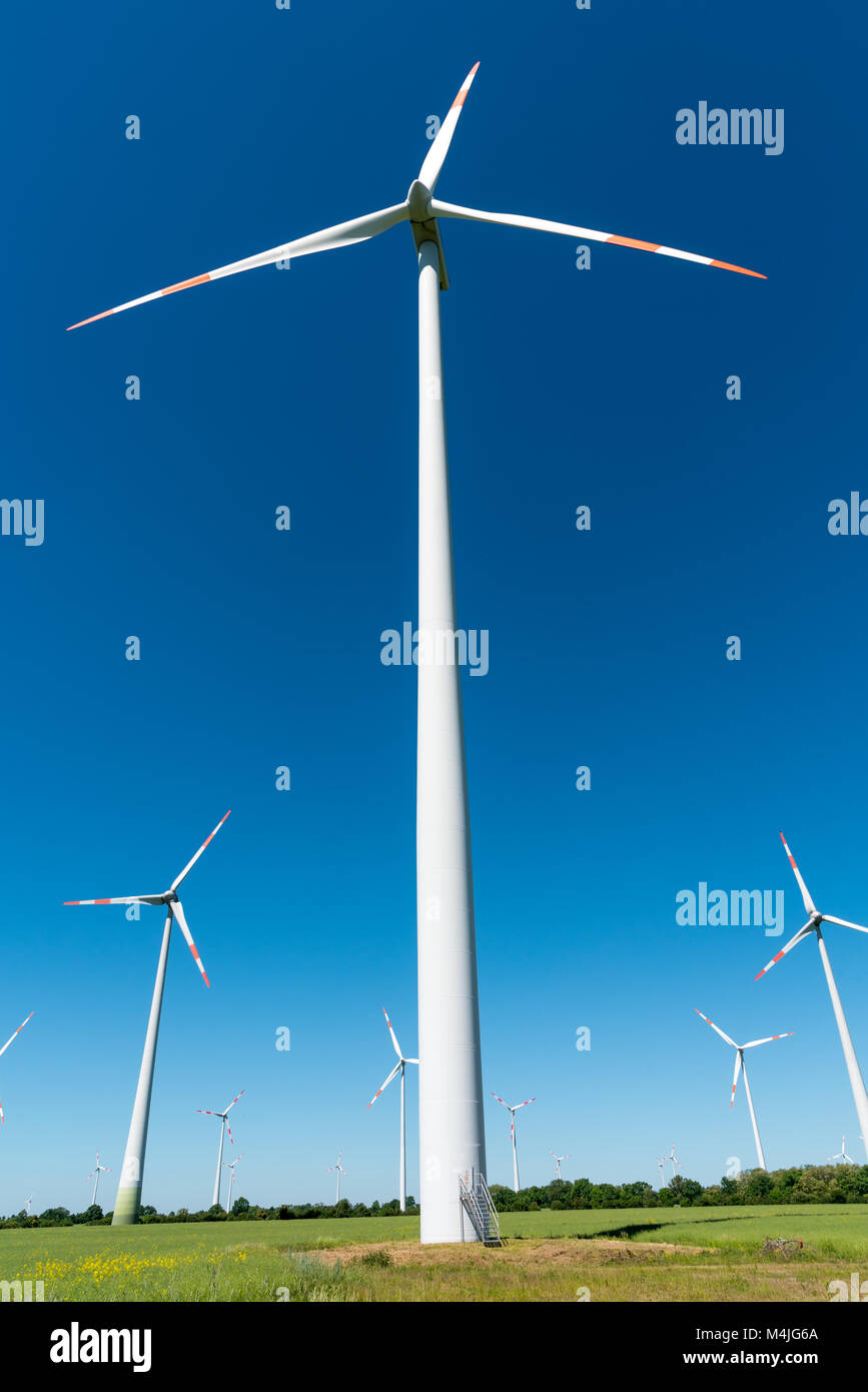 Wind farm with many wind wheels seen in Germany Stock Photo - Alamy