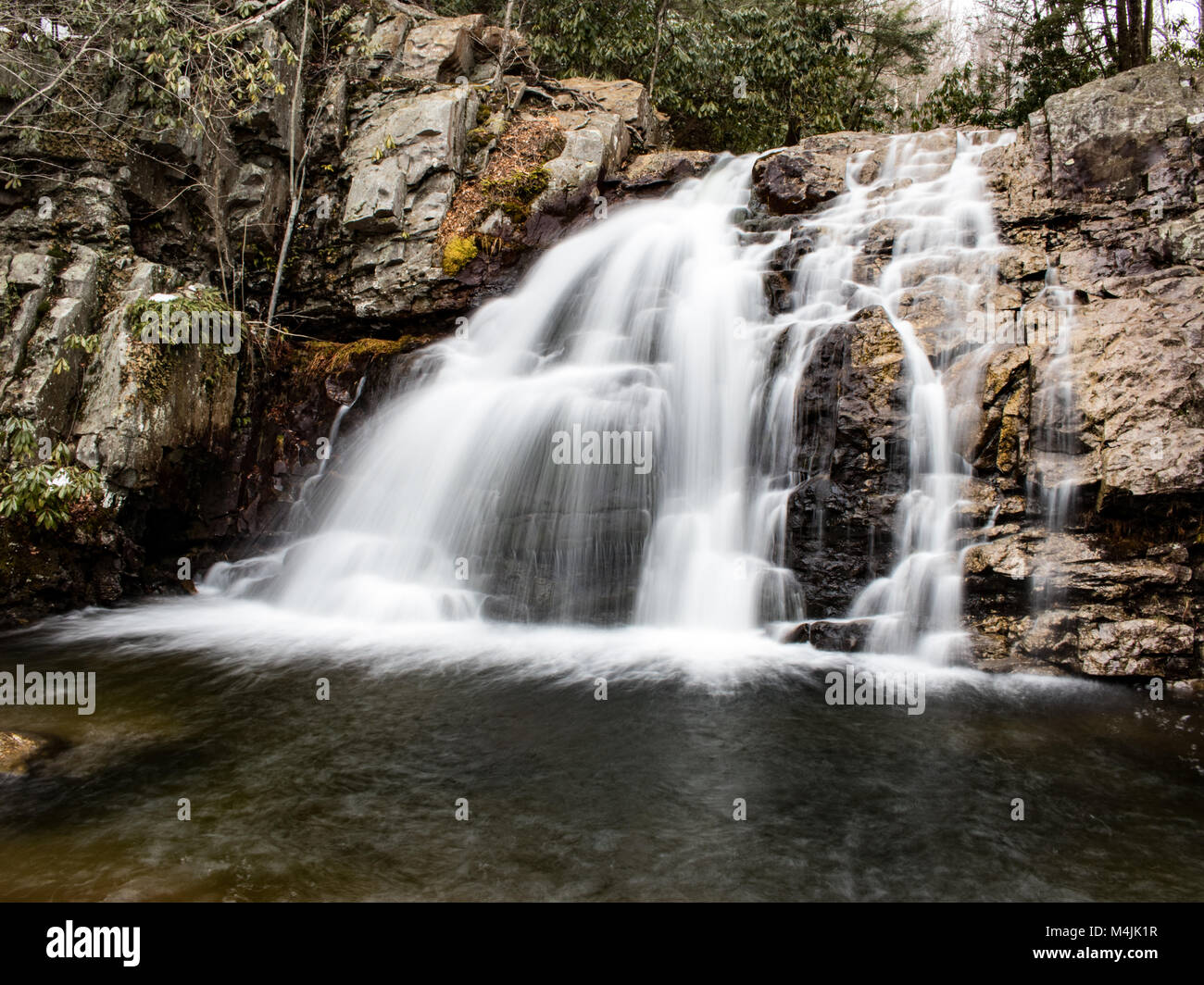 Water flowing over Hawk Falls Stock Photo - Alamy