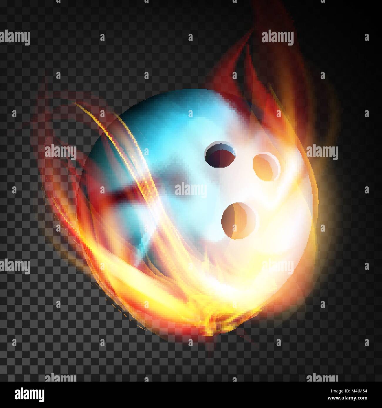 Bowling Ball In Fire Vector Realistic. Burning Bowling Ball ...