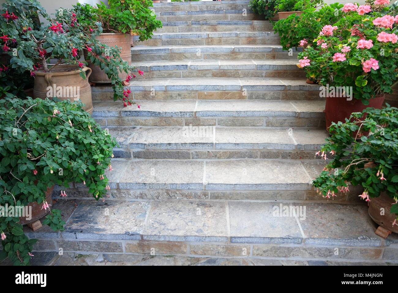 Mediterranean stone staircase Stock Photo - Alamy