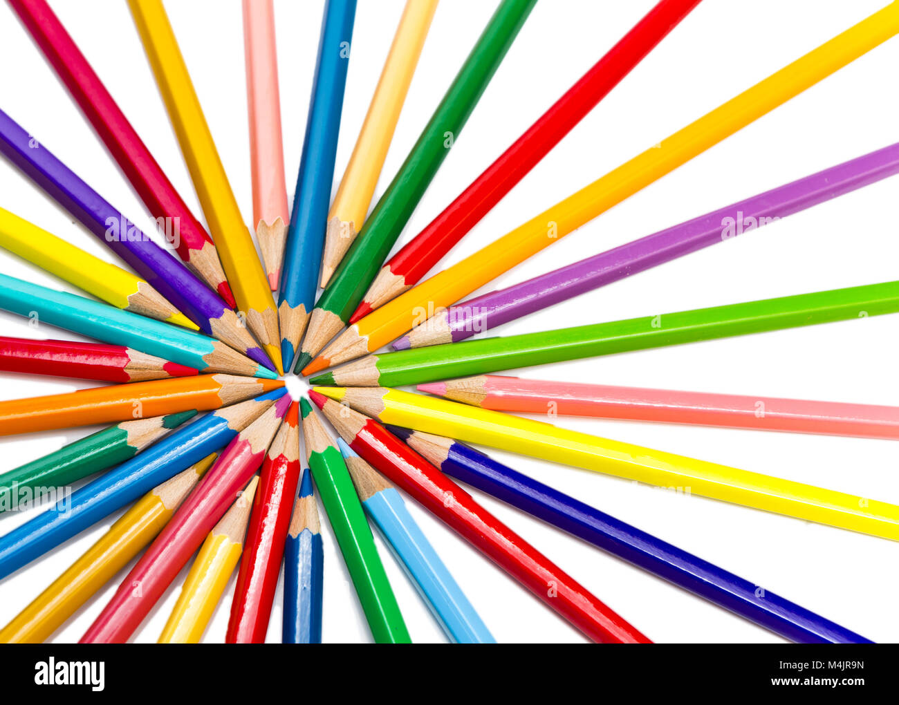 Color pencils spread around Stock Photo - Alamy