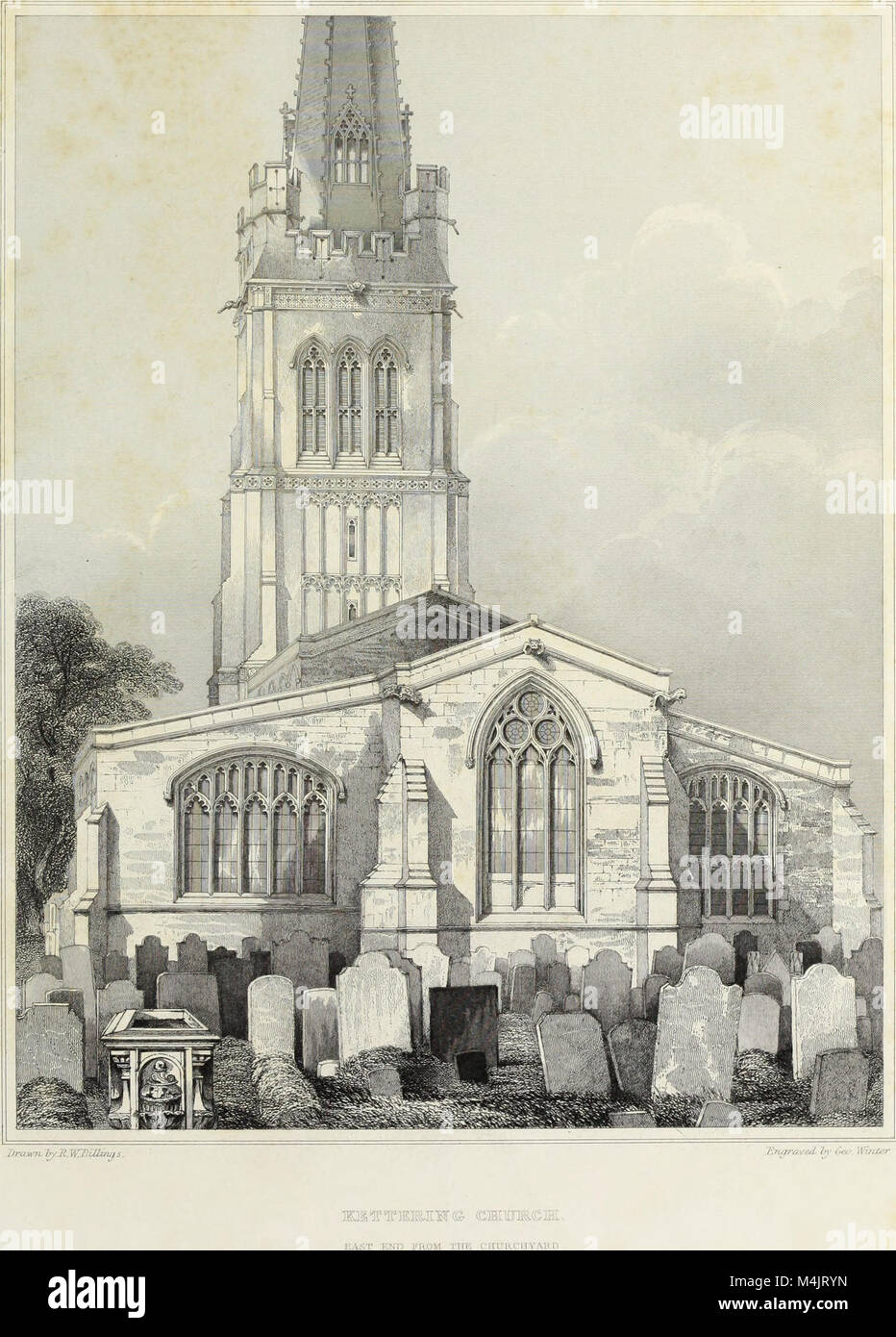Architectural illustrations of Kettering Church, Northamptonshire (1843 ...