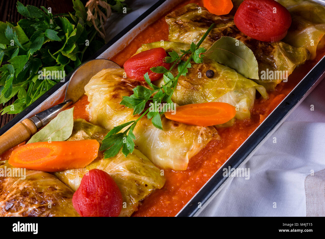 golabki - polish cabbage rolls in tomato sauce Stock Photo - Alamy