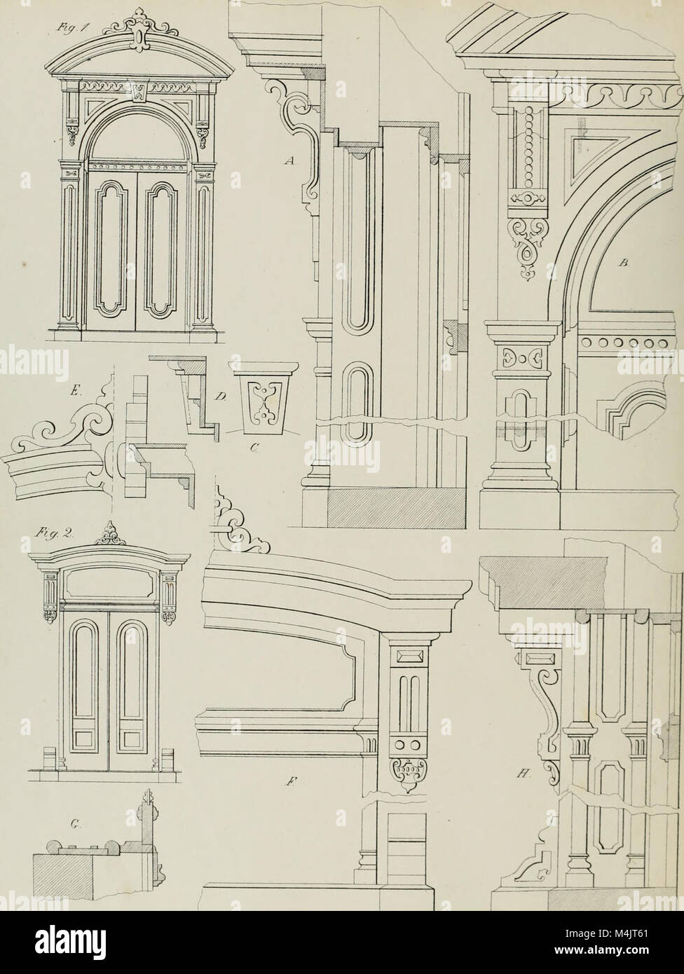 This 1868 architectural guide presents designs for street fronts ...