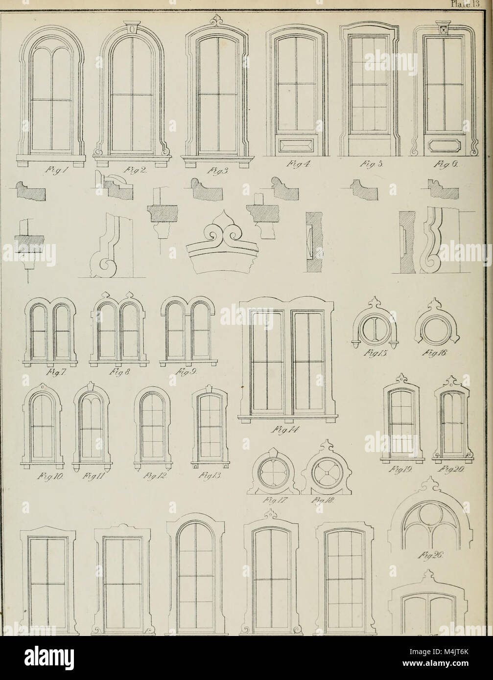 This 1868 architectural design book presents plans for street fronts ...