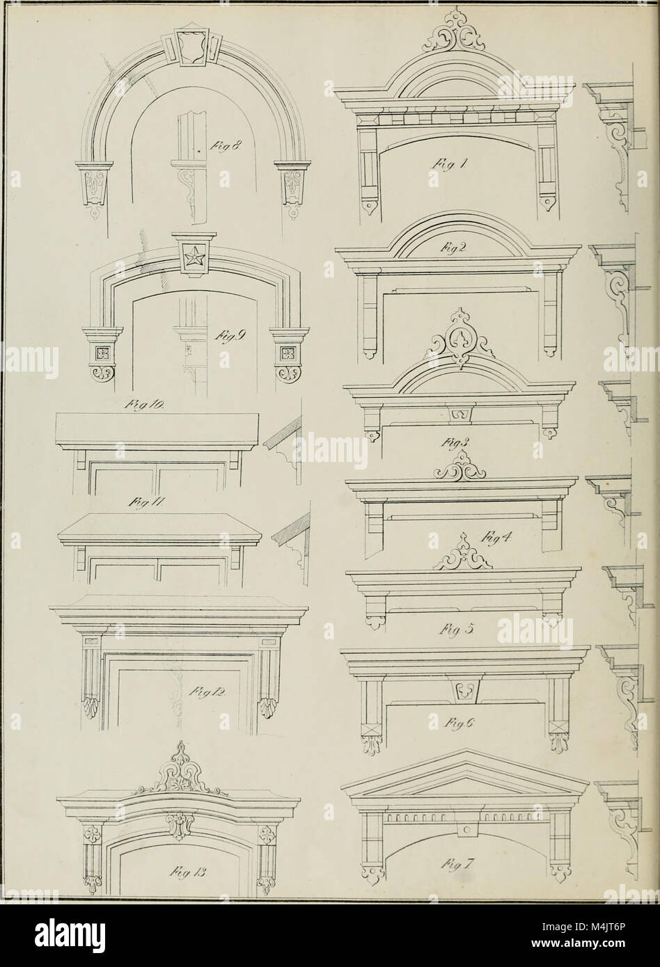 This 1868 architectural guide features design plans for street fronts ...