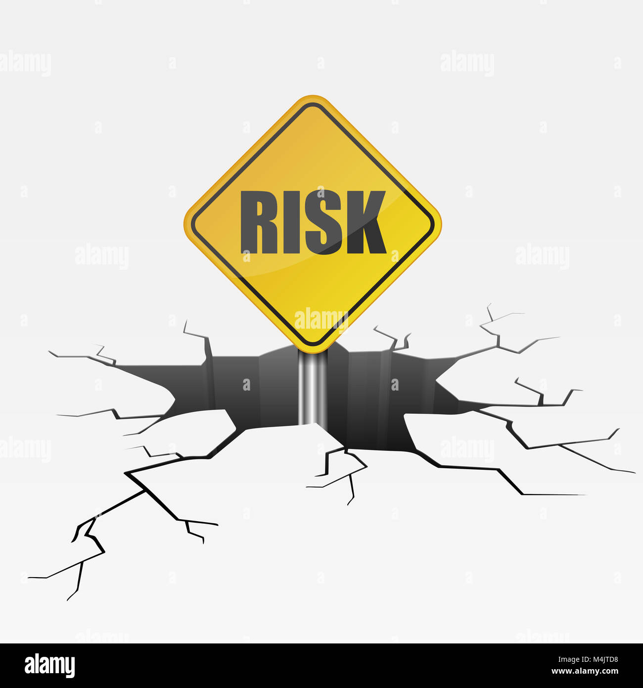 Crack Risk Sign Stock Photo - Alamy