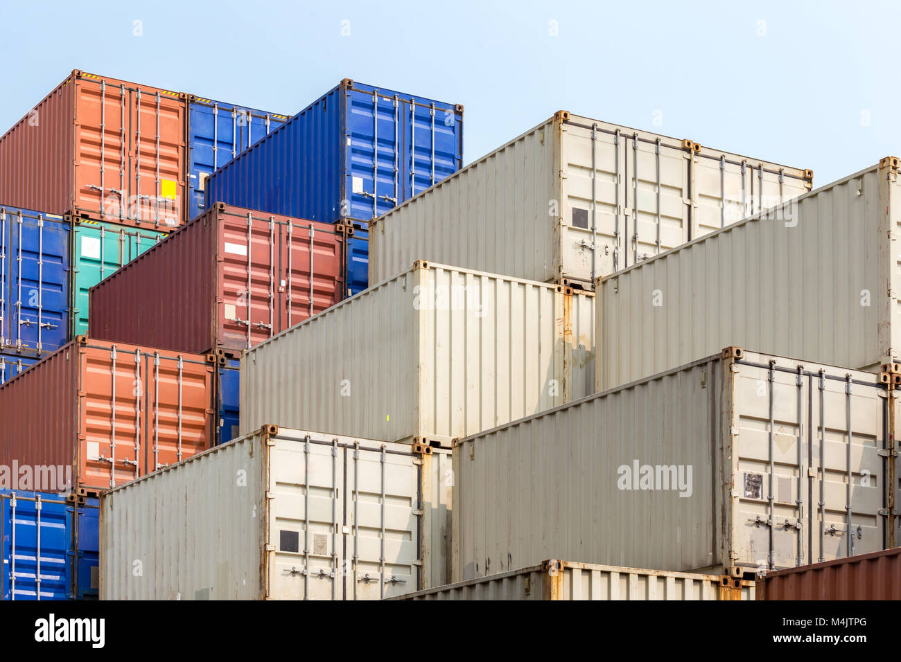 Cargo Containers Stack Stock Photo - Alamy