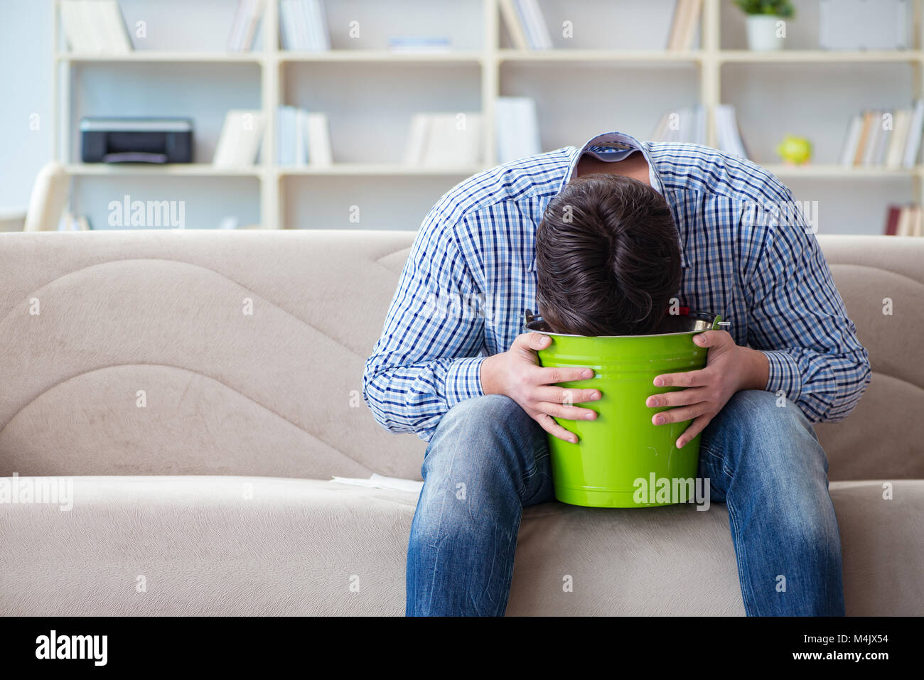 Man suffering from sick stomach and vomiting Stock Photo - Alamy