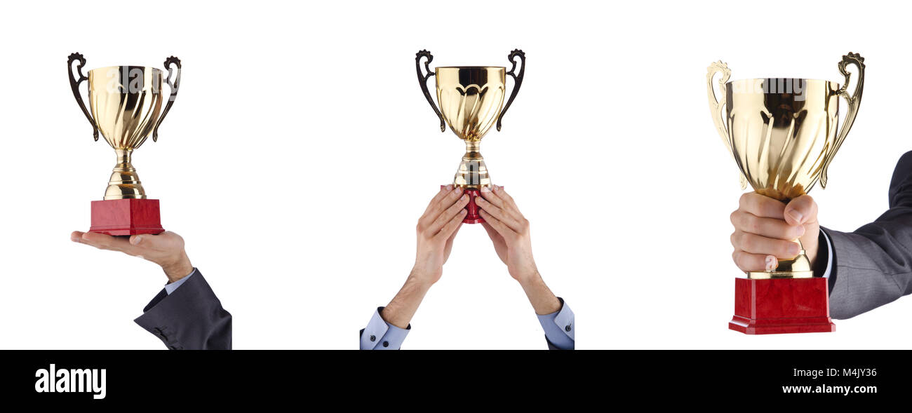 Collage of businessman receiving award Stock Photo - Alamy