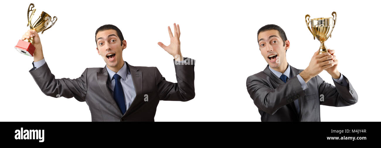 Collage of businessman receiving award Stock Photo - Alamy