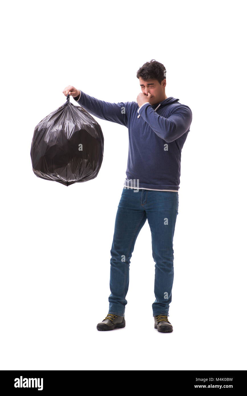 Waste disposal garbage collection man Cut Out Stock Images & Pictures ...