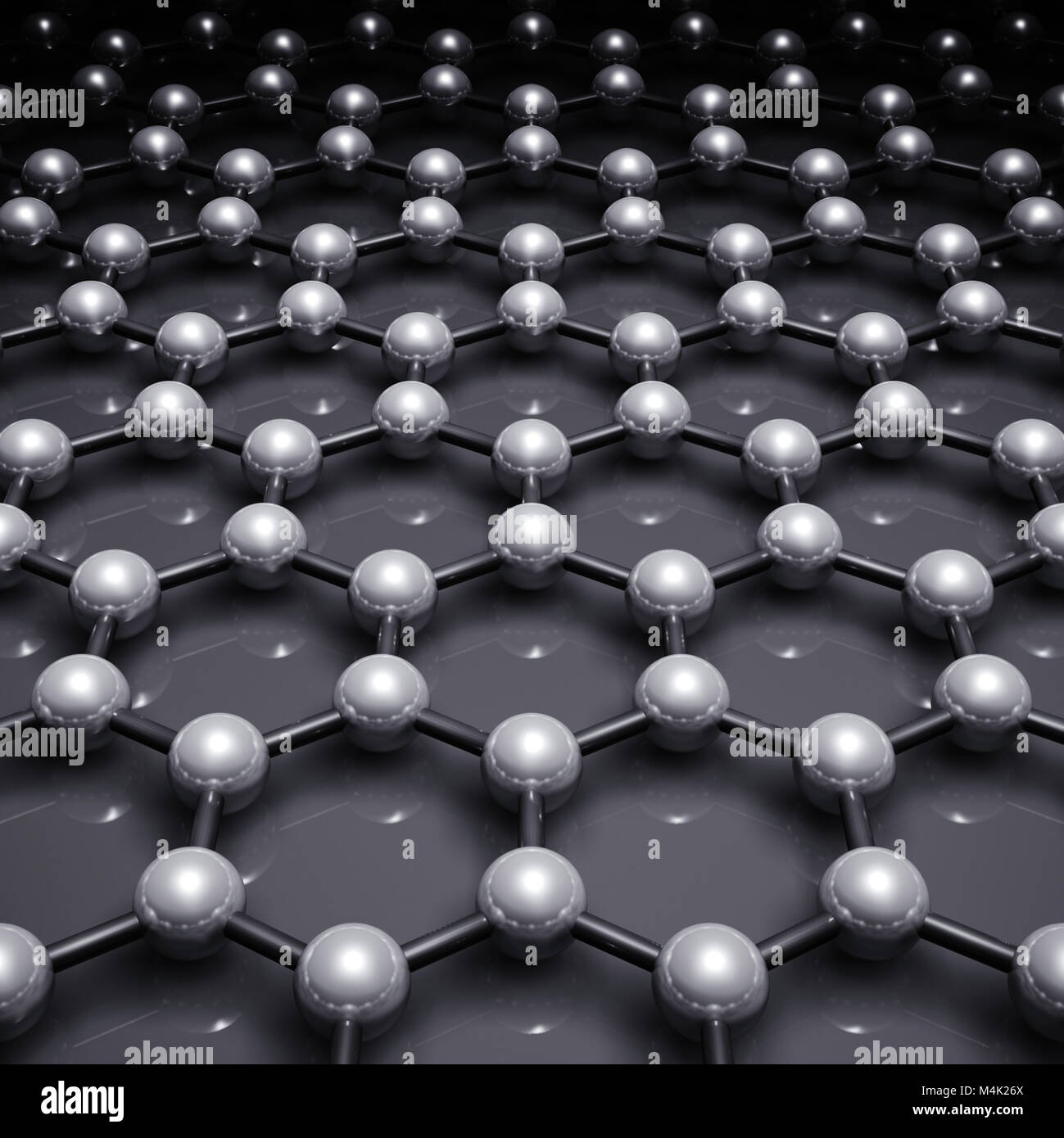 Graphene layer, schematic molecular model of hexagonal lattice. Square ...