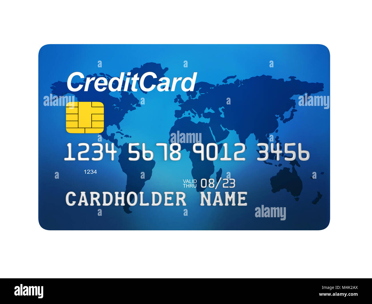 Front View of Blue Credit Card Isolated Stock Photo - Alamy