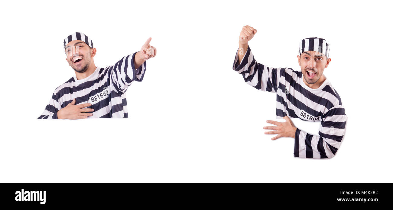 Convict criminal in striped uniform Stock Photo - Alamy