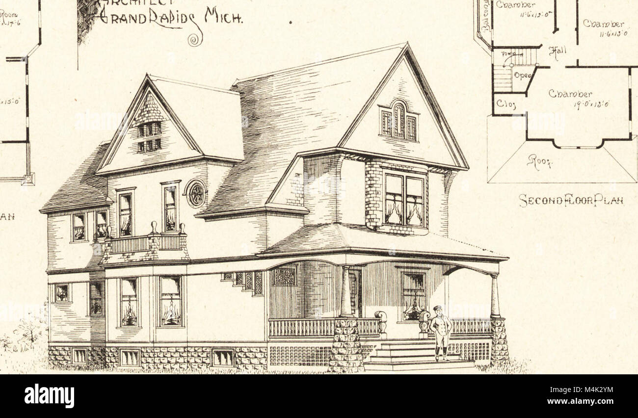 Features architectural house designs with floor plans hi-res stock ...