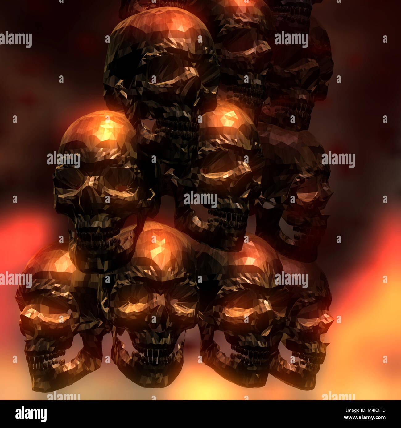 3D Illustration of creepy Skulls Stock Photo - Alamy