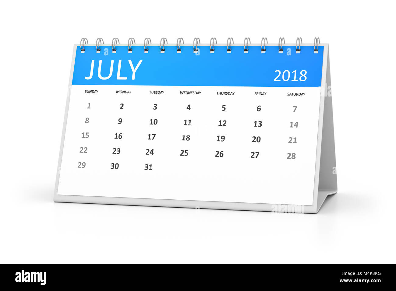 July calendar Cut Out Stock Images & Pictures - Alamy