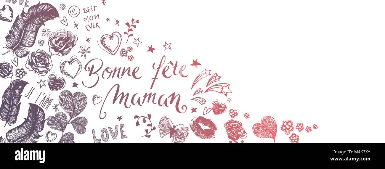 Bonne fete maman Stock Vector Images - Alamy