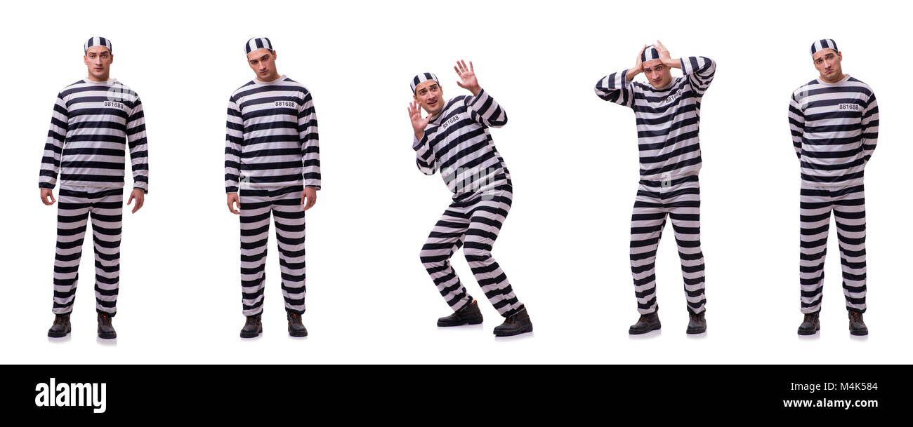 Man prisoner isolated on white background Stock Photo - Alamy
