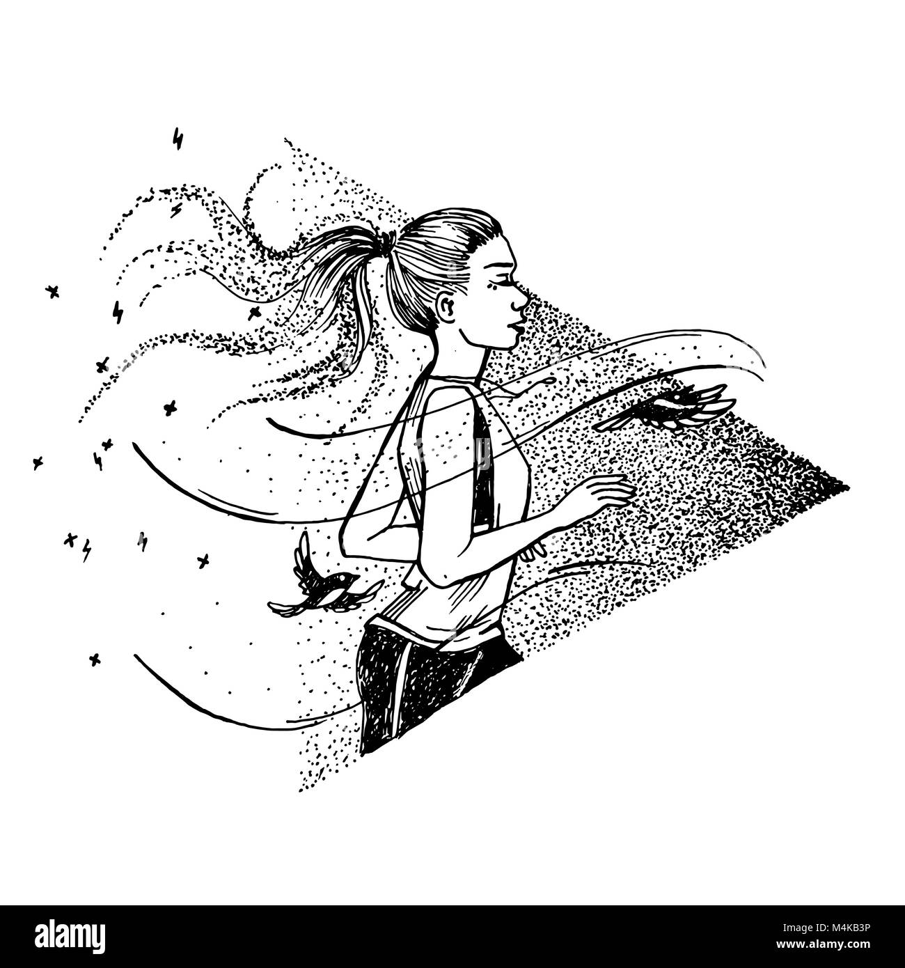 Running Woman Drawing