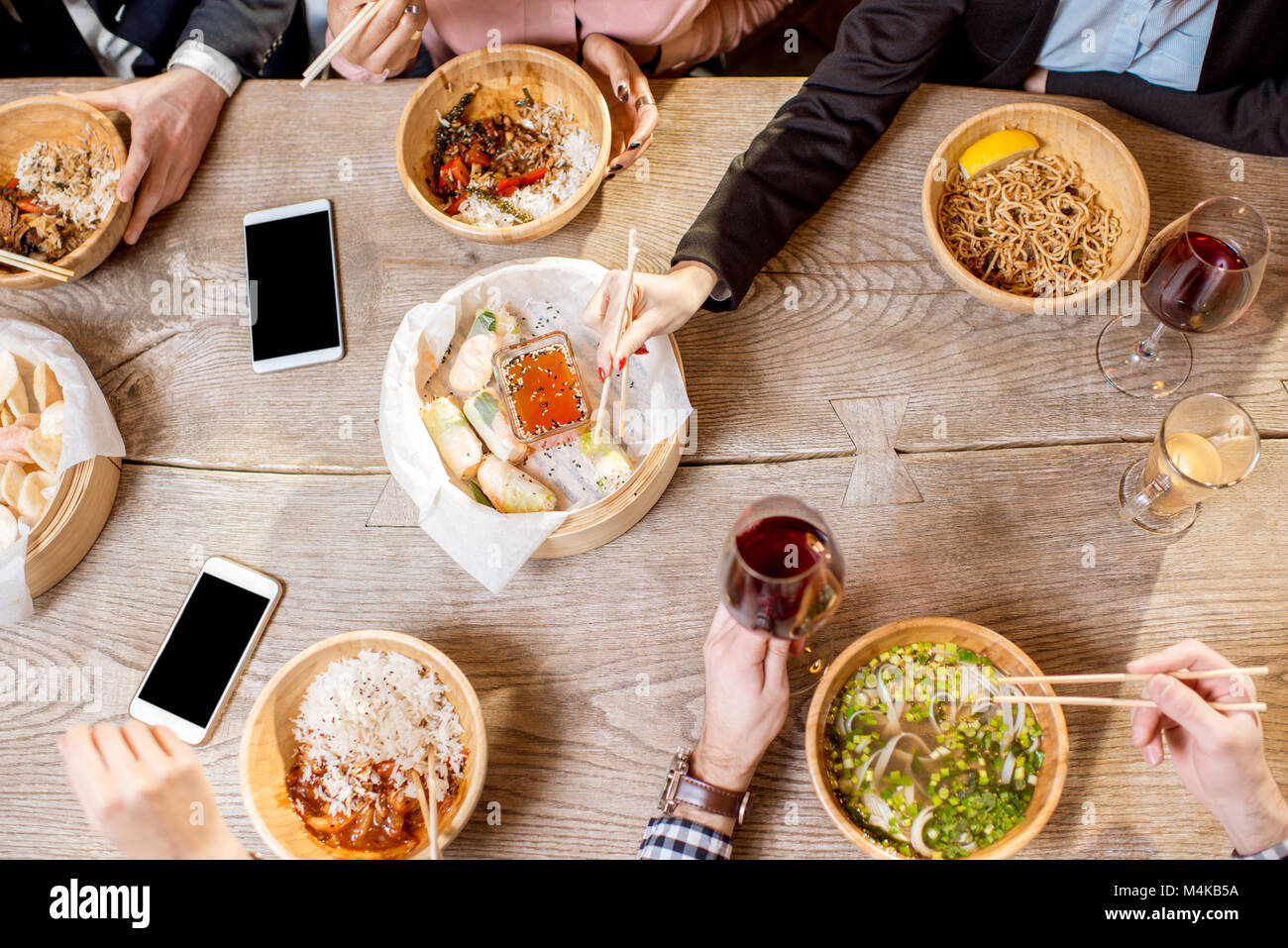 Top view group asian hi-res stock photography and images - Alamy