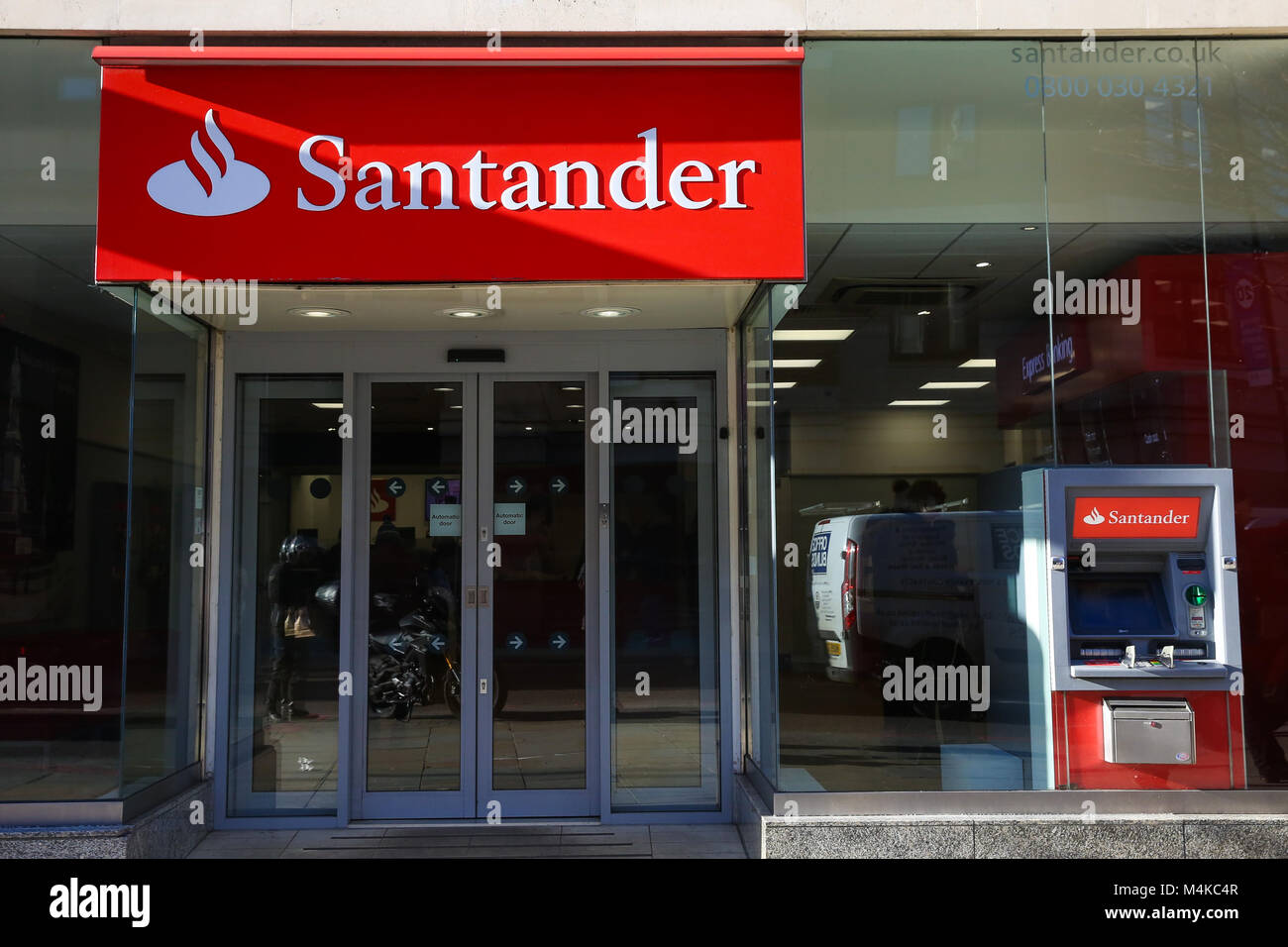 General view of Santander bank in Angel, north London Featuring ...