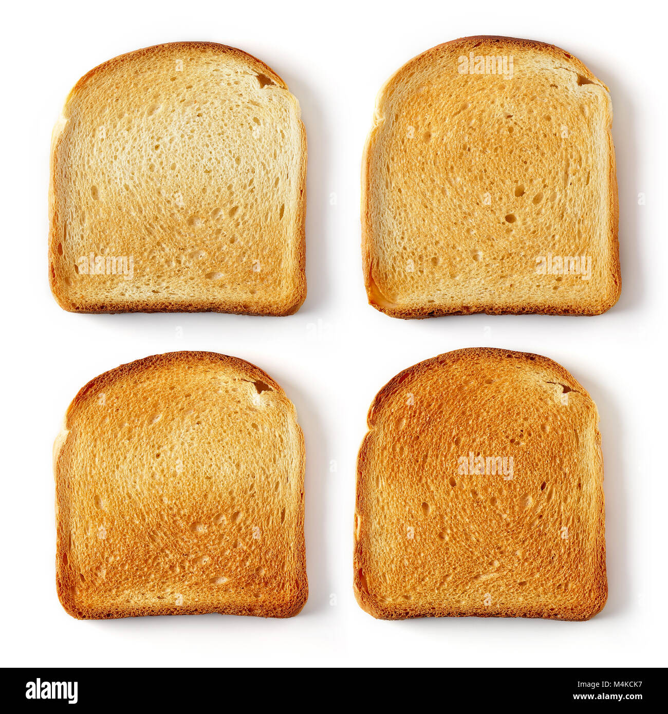 Sliced Toast Bread isolated on white background, top view Stock Photo ...