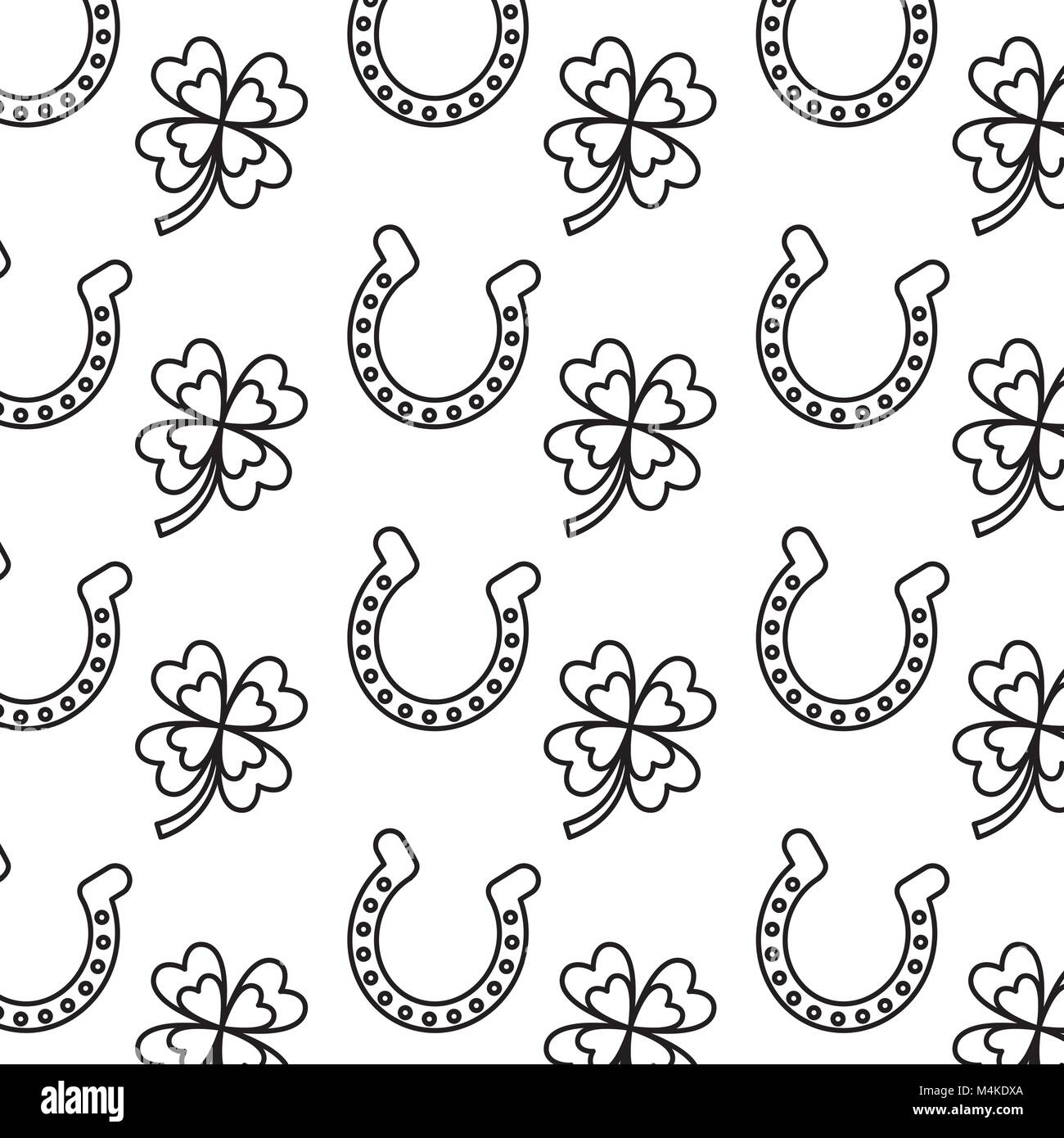 st patricks day horseshoe and clover luck good background Stock Vector ...