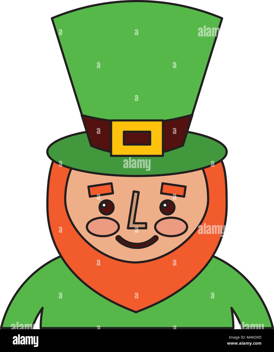 Leprechaun St Patricks Day Cartoon Character Portrait Stock Vector