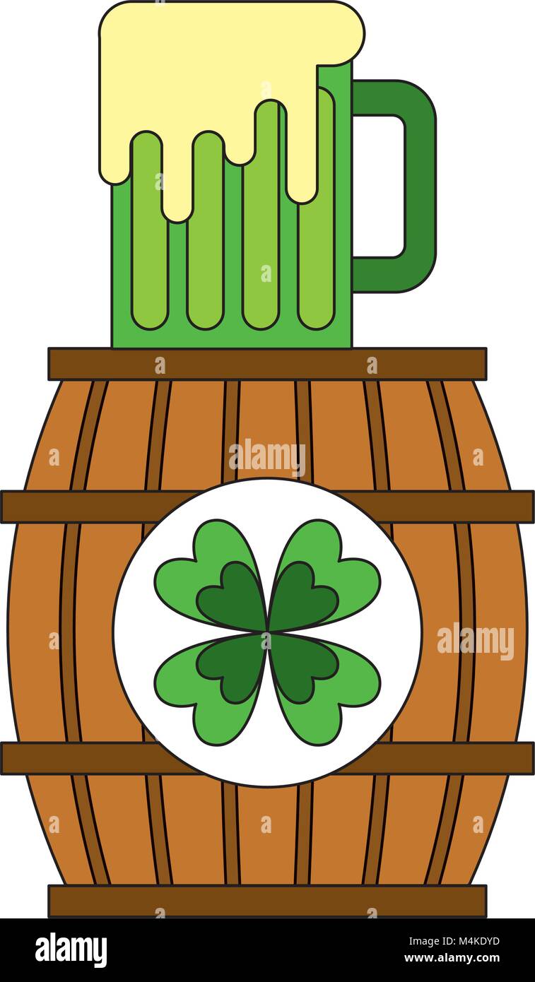 Barrel wooden beer clover hi-res stock photography and images - Alamy