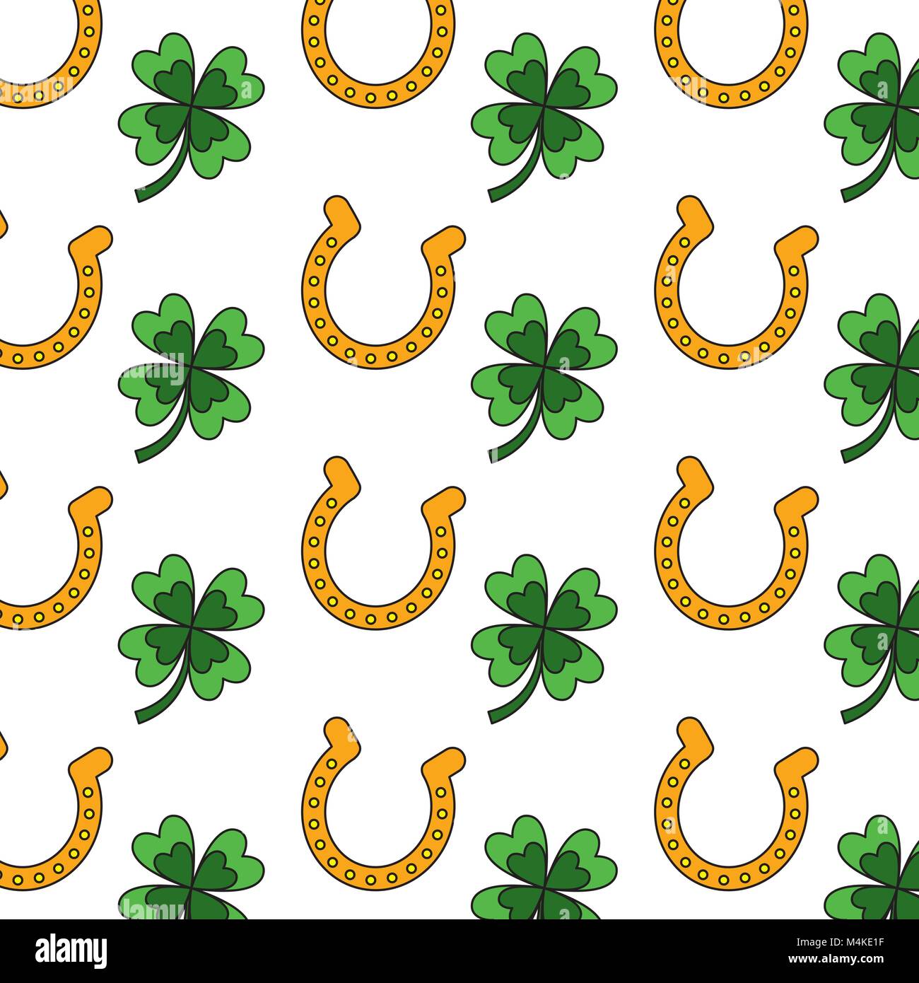 st patricks day horseshoe and clover luck good background Stock Vector ...